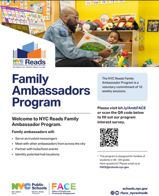 NYC Reads Ambassador Program | PS 101 The Verrazzano School