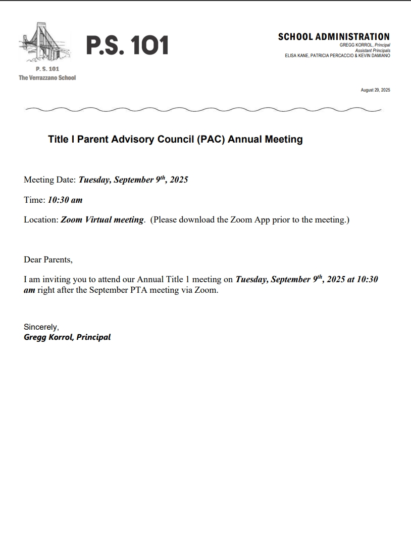 PS 101 The Verrazzano School | The 101 Experience: Where Kids Thrive!