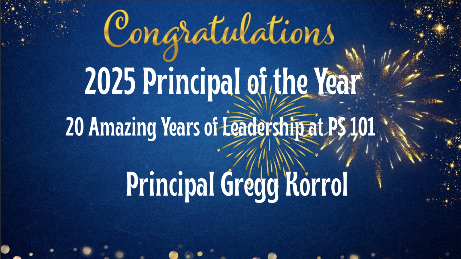 Congratulations to Principal Korrol for Being Recognized by the UCA as ...